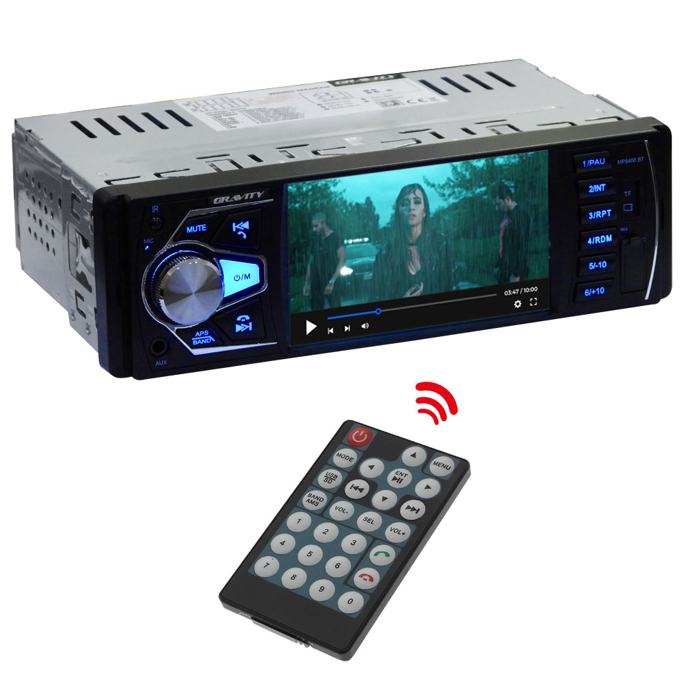 Radio Mp5 4" Tactil 1 Din Ips/Bt/Usb/Control - MP5400BT - Gravity Car ...
